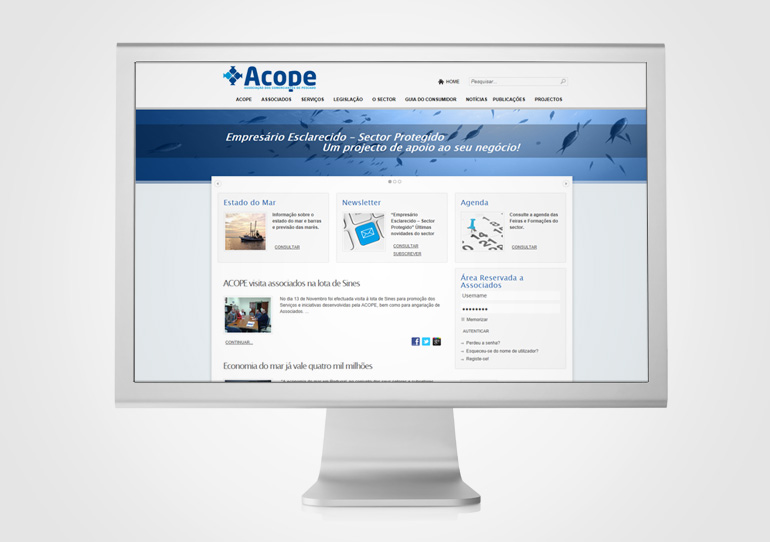 Novo site da ACOPE com assinatura da Add - Blog - Add Comunicação
